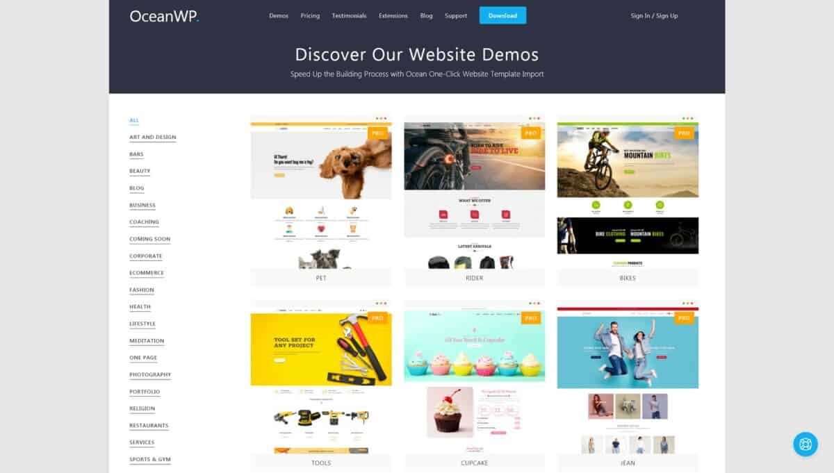 Blocksy, Astra, OceanWP comparison - Site demo & futuristic ...